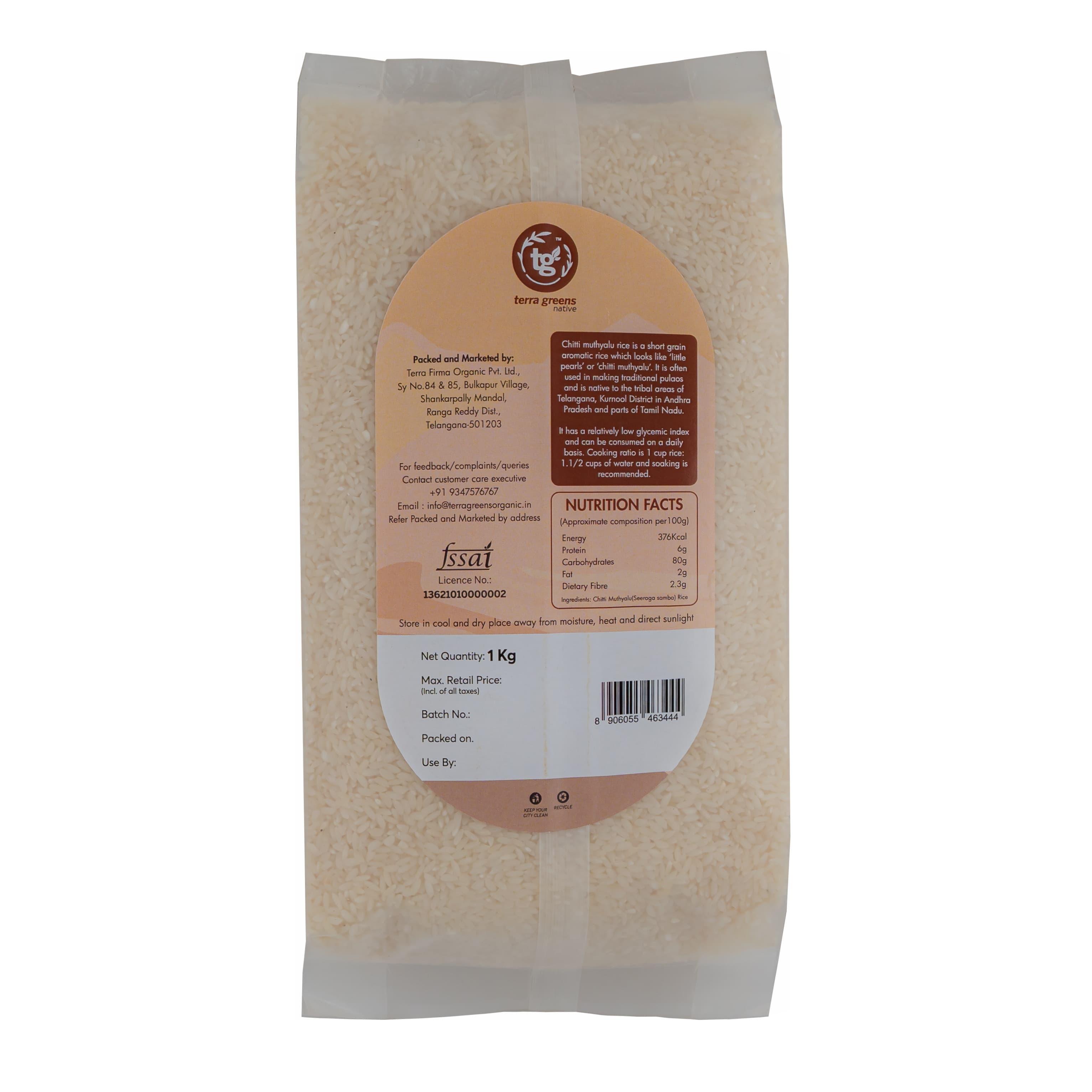 Organic Chitti Muthyalu Rice - Terra Firma Organic Pvt Ltd ( Terra ...